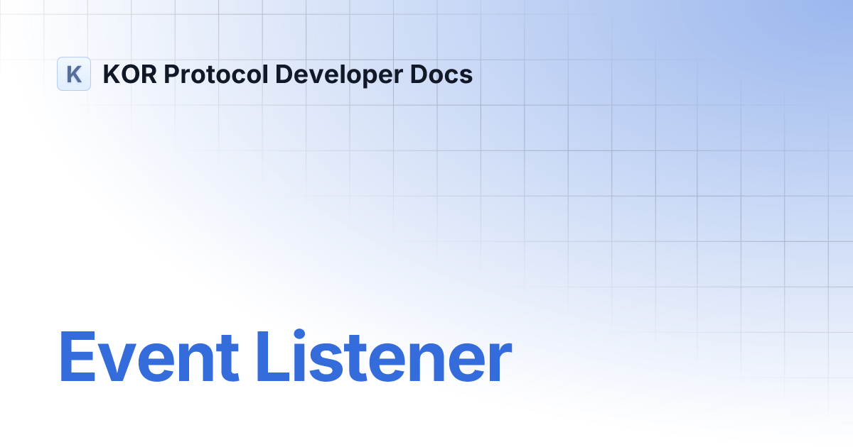 Event Listener | KOR Protocol Developer Docs
